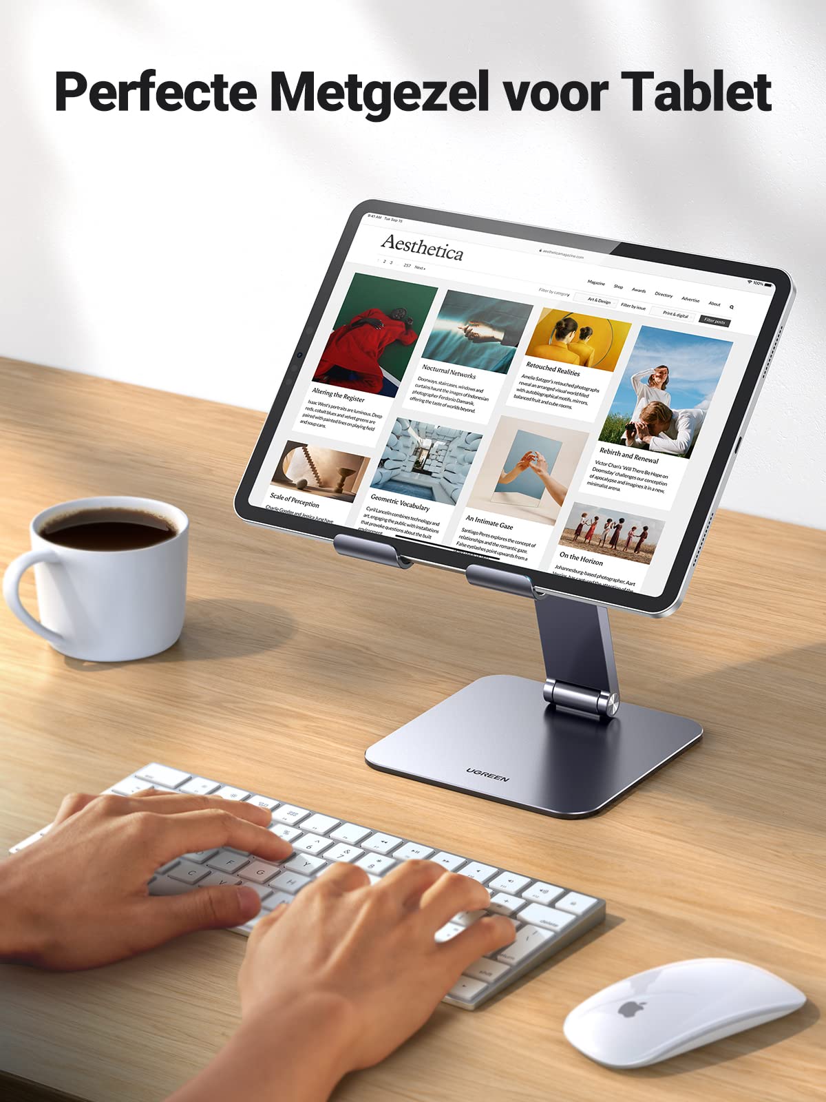 UGREEN Tablet Standaard In Hoogte Verstelbare Tablet Houder Aluminium ...