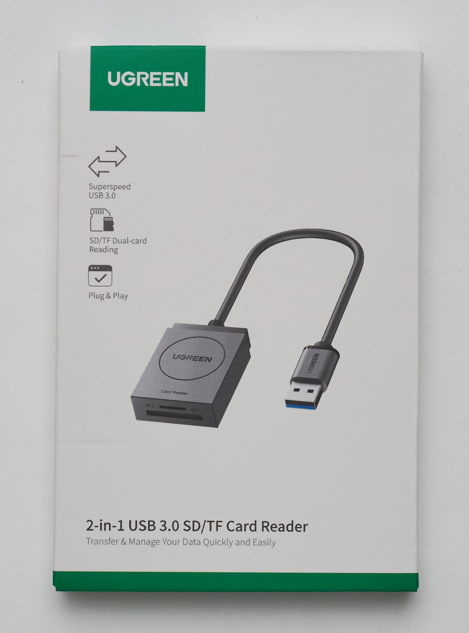UGREEN USB 3.0 SD/TF Kaartlezer 2 Kaartsleuven USB Kaartlezer Adapter ...